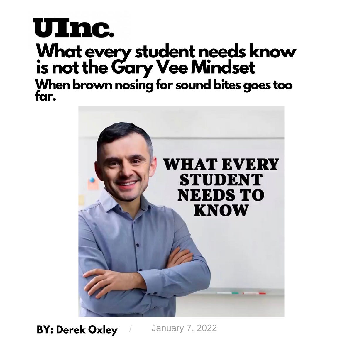 What every student needs to know is not the Gary vee Mindset | by Derek ...