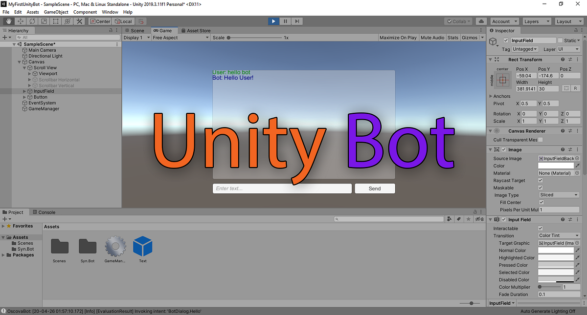 Creating a Chatbot in Unity using Oscova | by TheBotDeveloper | Medium