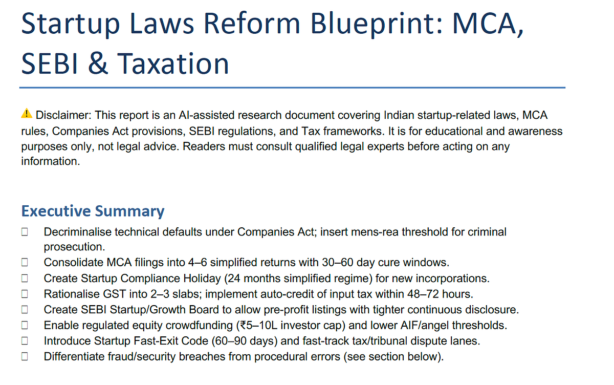 Why we need startup reform laws in India | by Ravinutala Srikanth | Sep ...