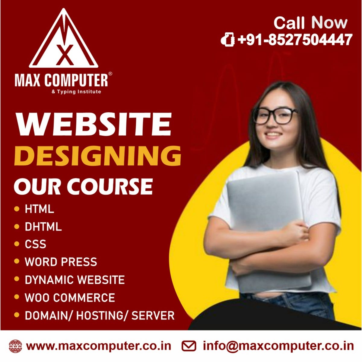 Web Designing Course Near Sector 16 Rohini - Max Computer - Medium