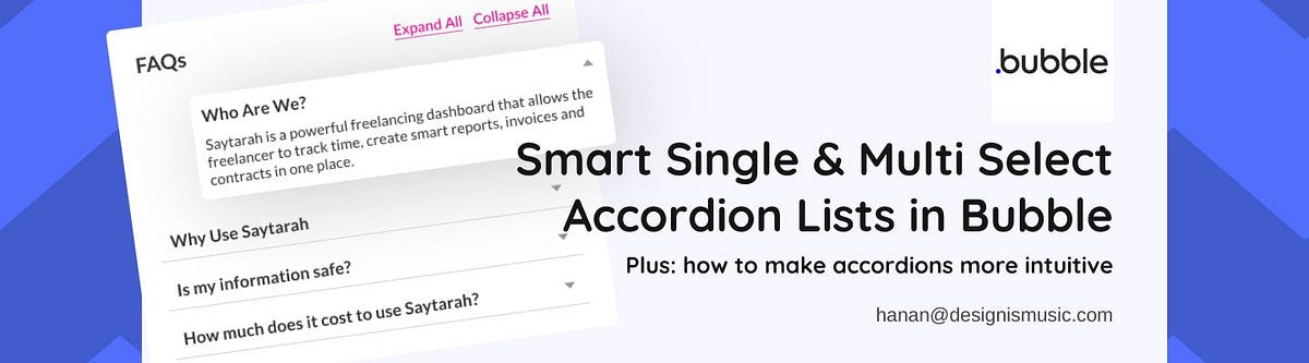 Build Smart Single & Multi Select Accordion Lists in Bubble | by Hanan A.S. | A Song of Art ...