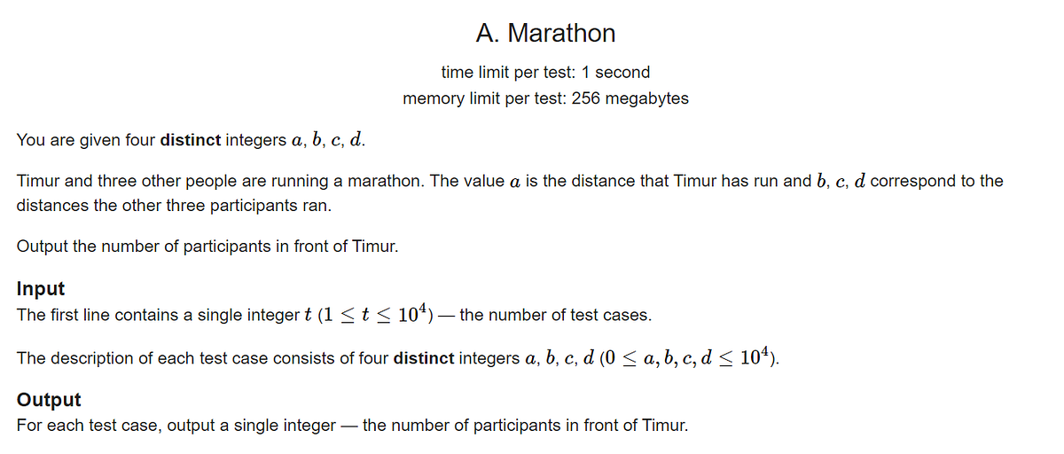 1692A - Marathon CodeForces Solution in C++ - Eya Jamue Haque - Medium