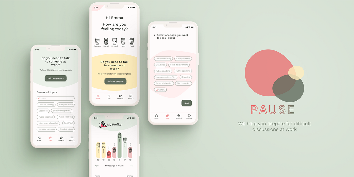 Pause, an app for stress management at work | UX UI Case Study | by ...