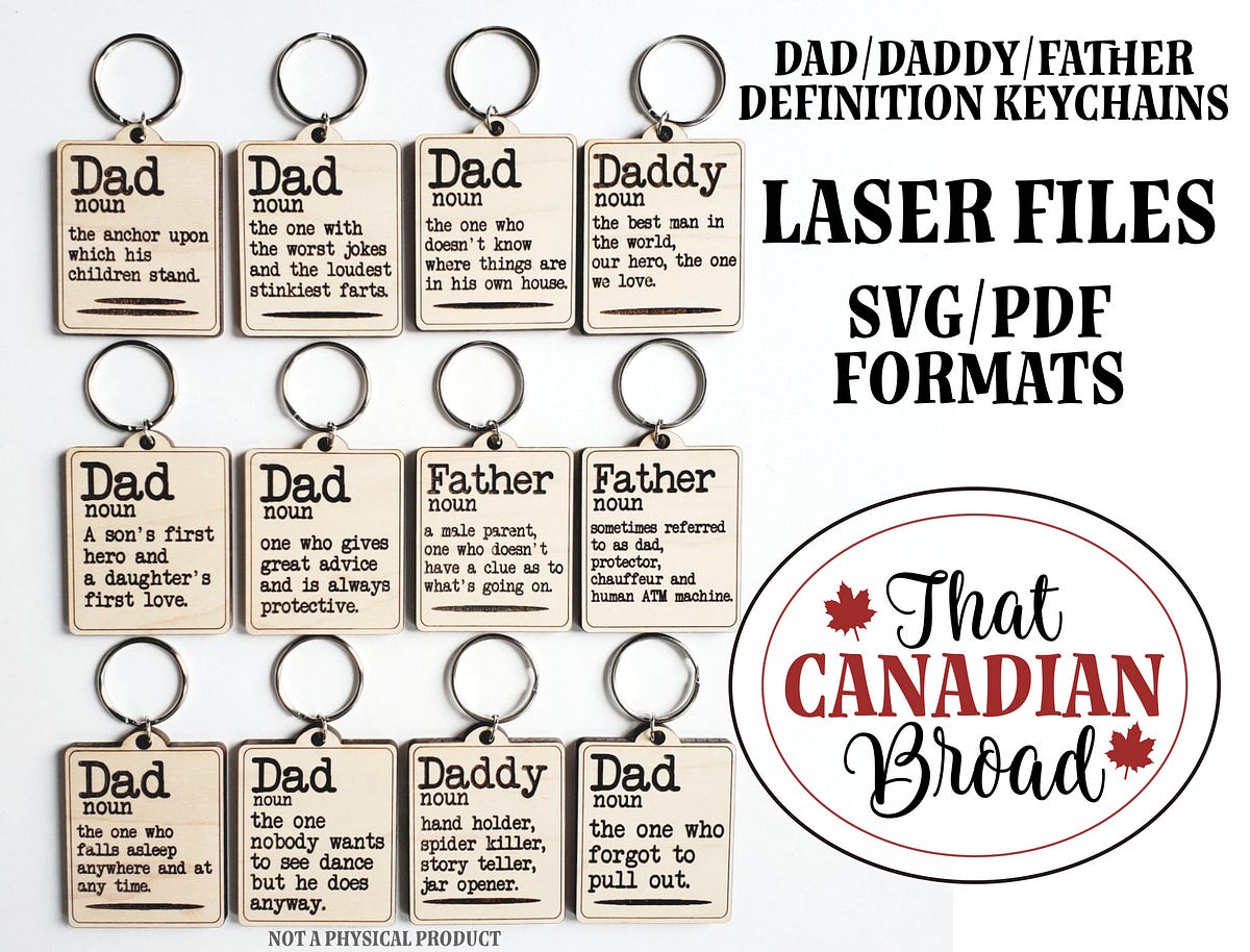 Keychains for Dad, Daddy, Father, Definitions, 12 designs, Digital ...