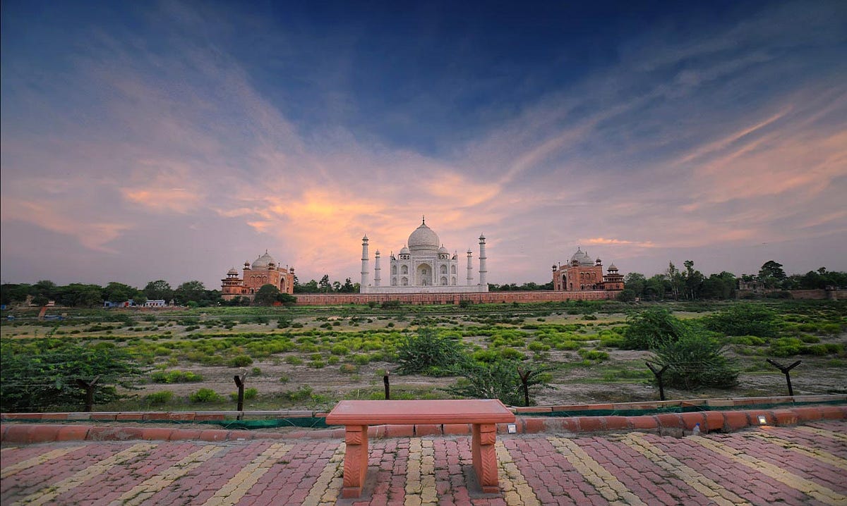 Taj Mahal And The Bench