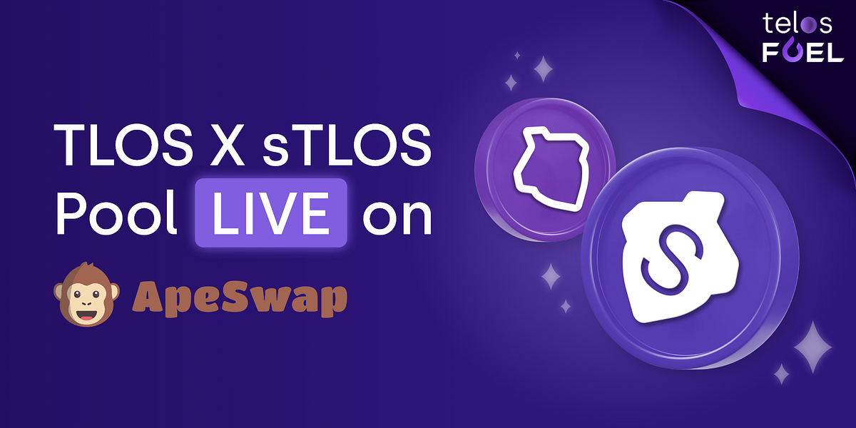 sTLOS — TLOS Pair is Live to Farm on ApeSwap | by Telos Foundation ...