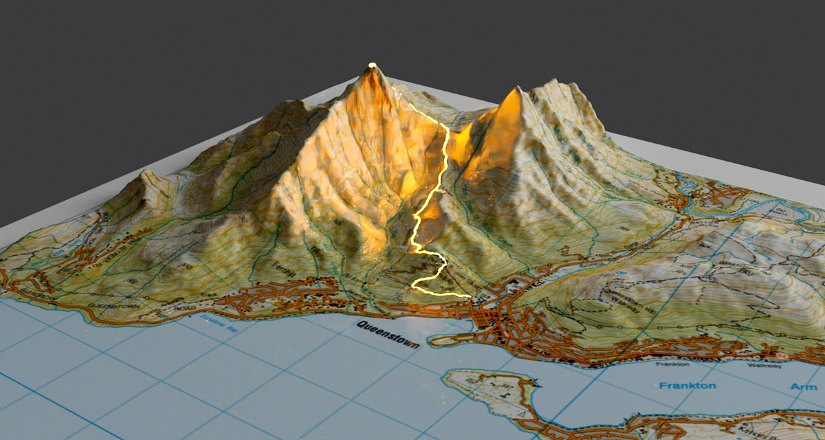 Map #2: Queenstown topo. This time I started with a navigational… | by ...