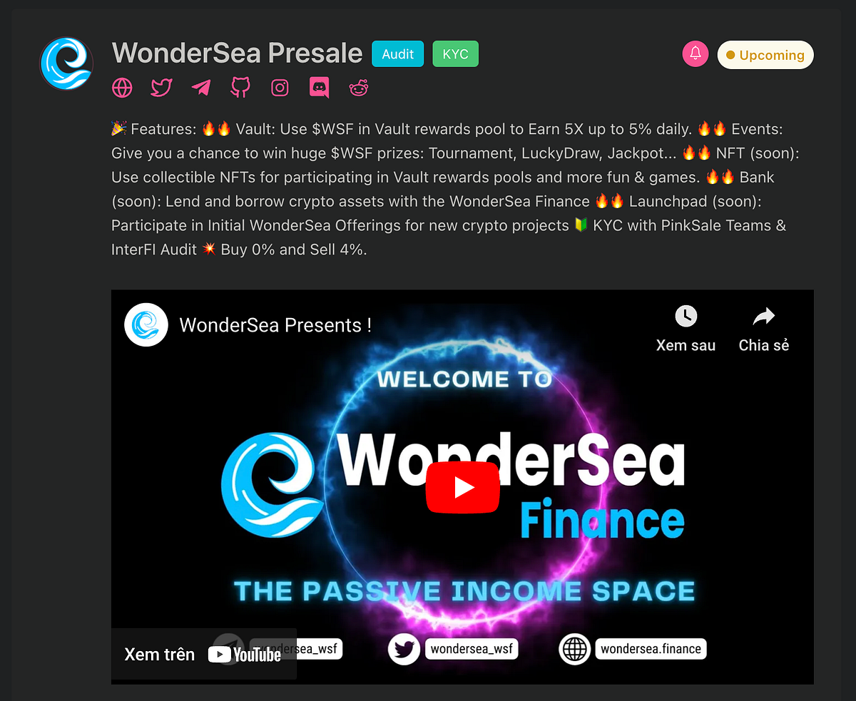 3 DAYS LEFT FOR PRESALE - Wondersea Finance - Medium