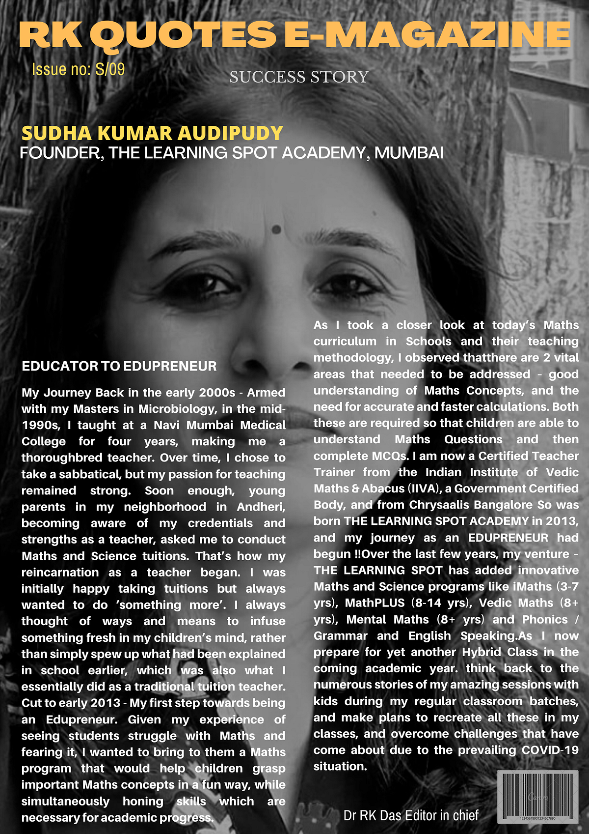 Success story of Mrs Sudha Kumar - RK Quotes E-Magazine - Medium