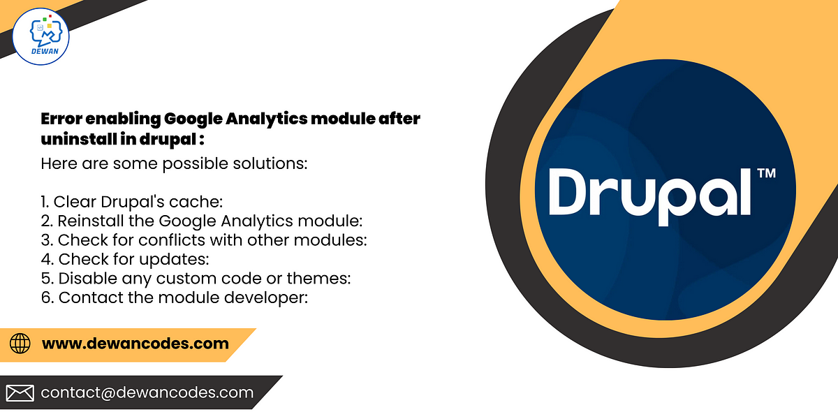 Error enabling Google Analytics module after uninstall in drupal ... Error enabling Google Analytics module after uninstall in drupal ...
