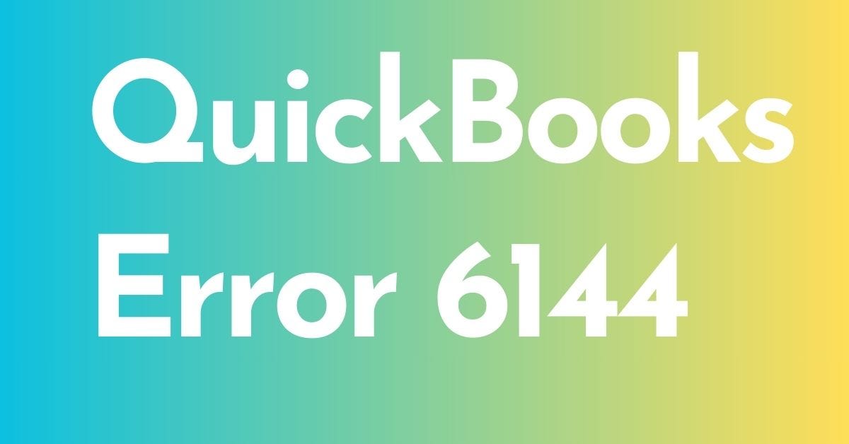 What is QuickBooks Error 6144? [+1 888 445 7513] | by Edwinlovell | Dec ...