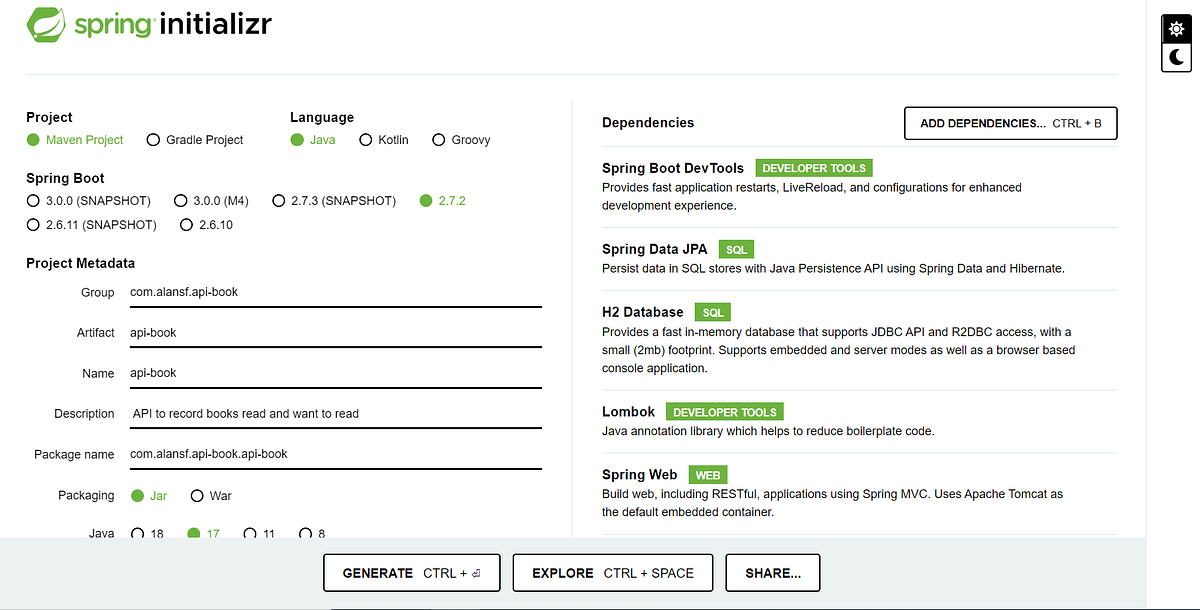 Como usar Spring Initializr + IntelliJ IDEA | by Alan Freitas | Medium