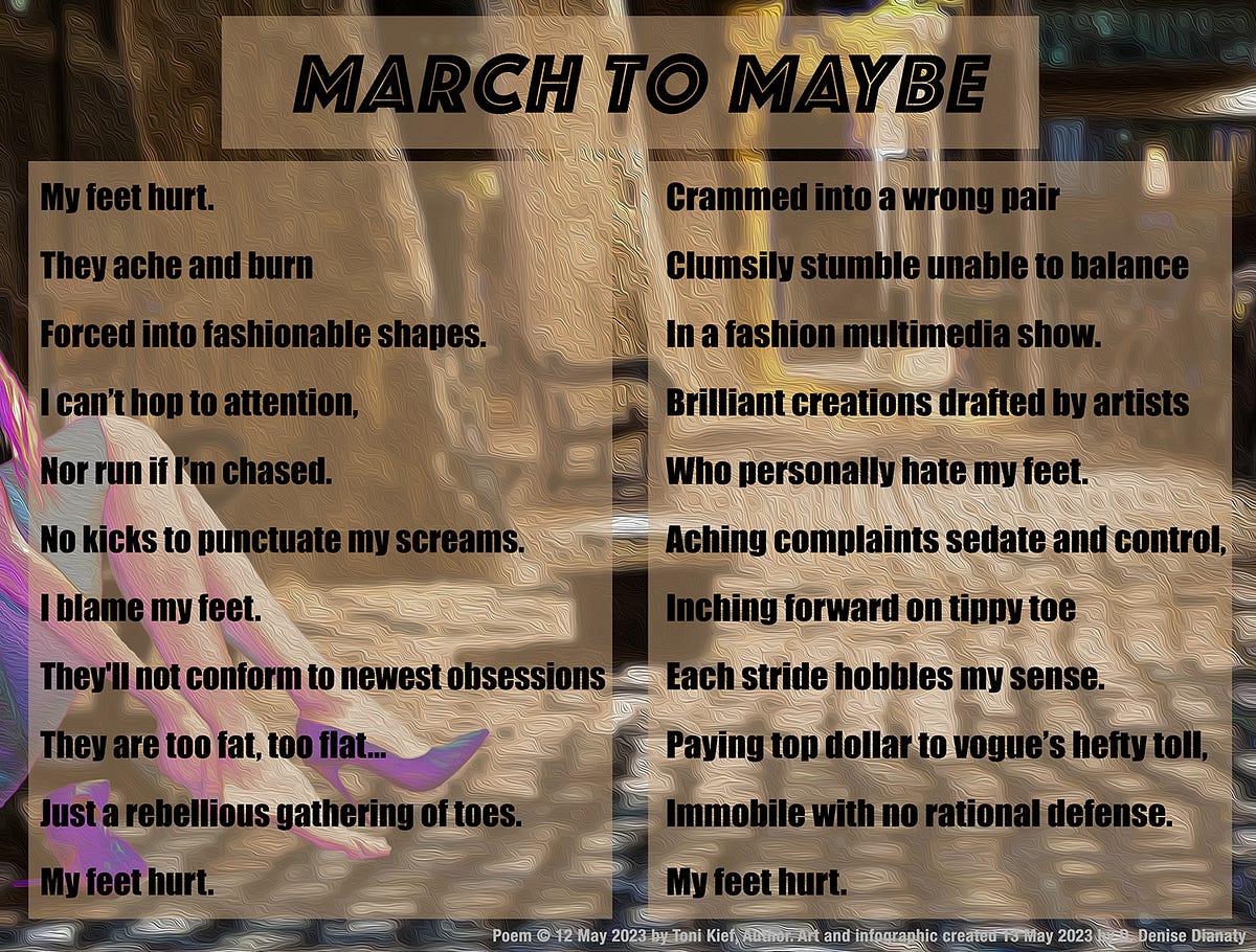 March to Maybe — byline Toni Kief | by Author, D. Denise Dianaty | WE PAW Bloggers | May, 2023 ...