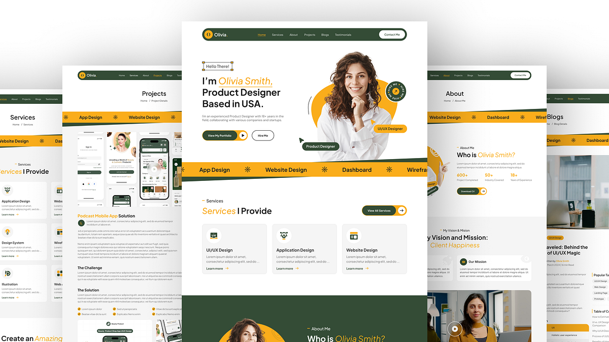 Personal Portfolio Website UIUX Design | Figma | Web UI - Insightlancer ...