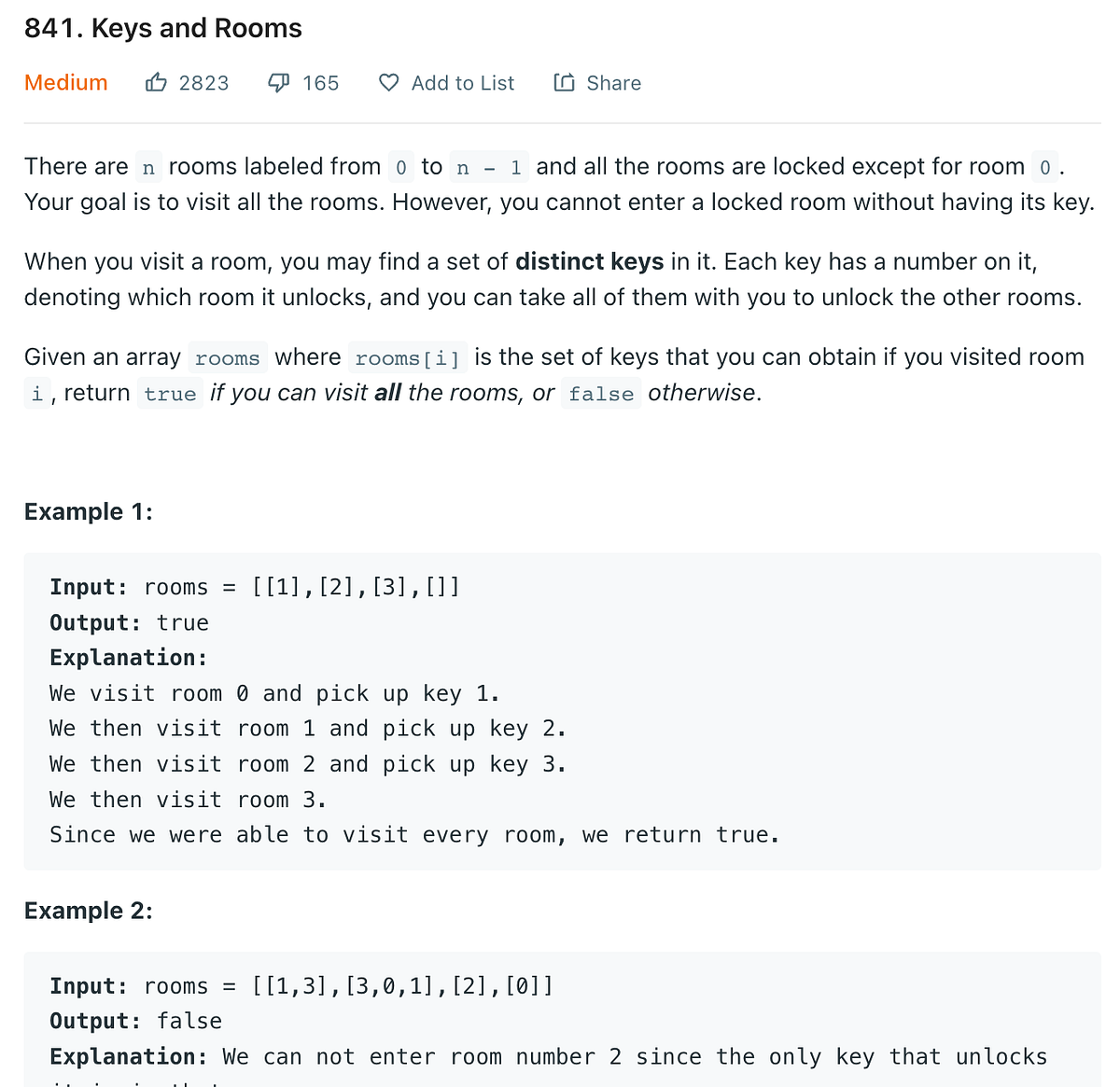 leetcode 841. Keys and Rooms - smddddddddddd - Medium