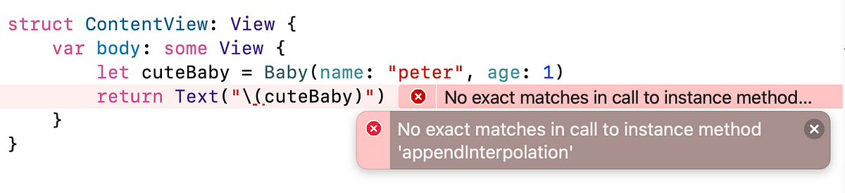 Swiftui Text 的 No Exact Matches In Call To Instance Method Appendinterpolation 彼得潘的 Swift Ios 3658