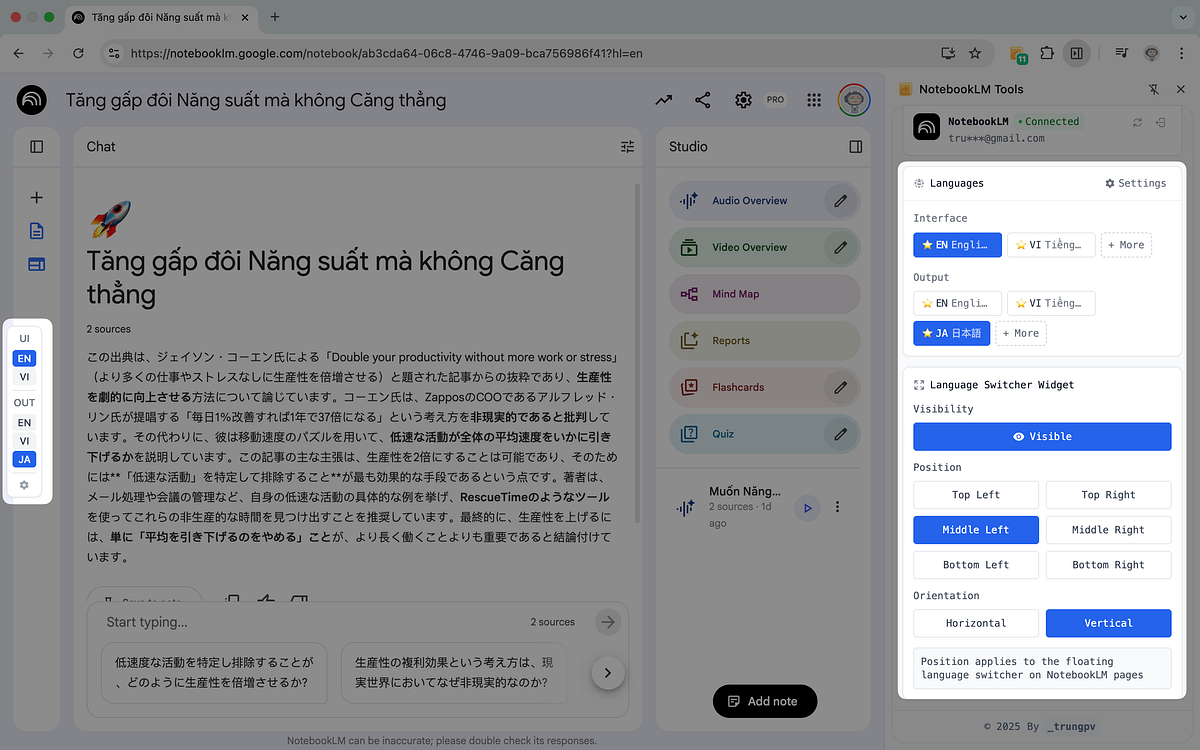 NotebookLM Language Switcher: Switch Languages Instantly While You ...