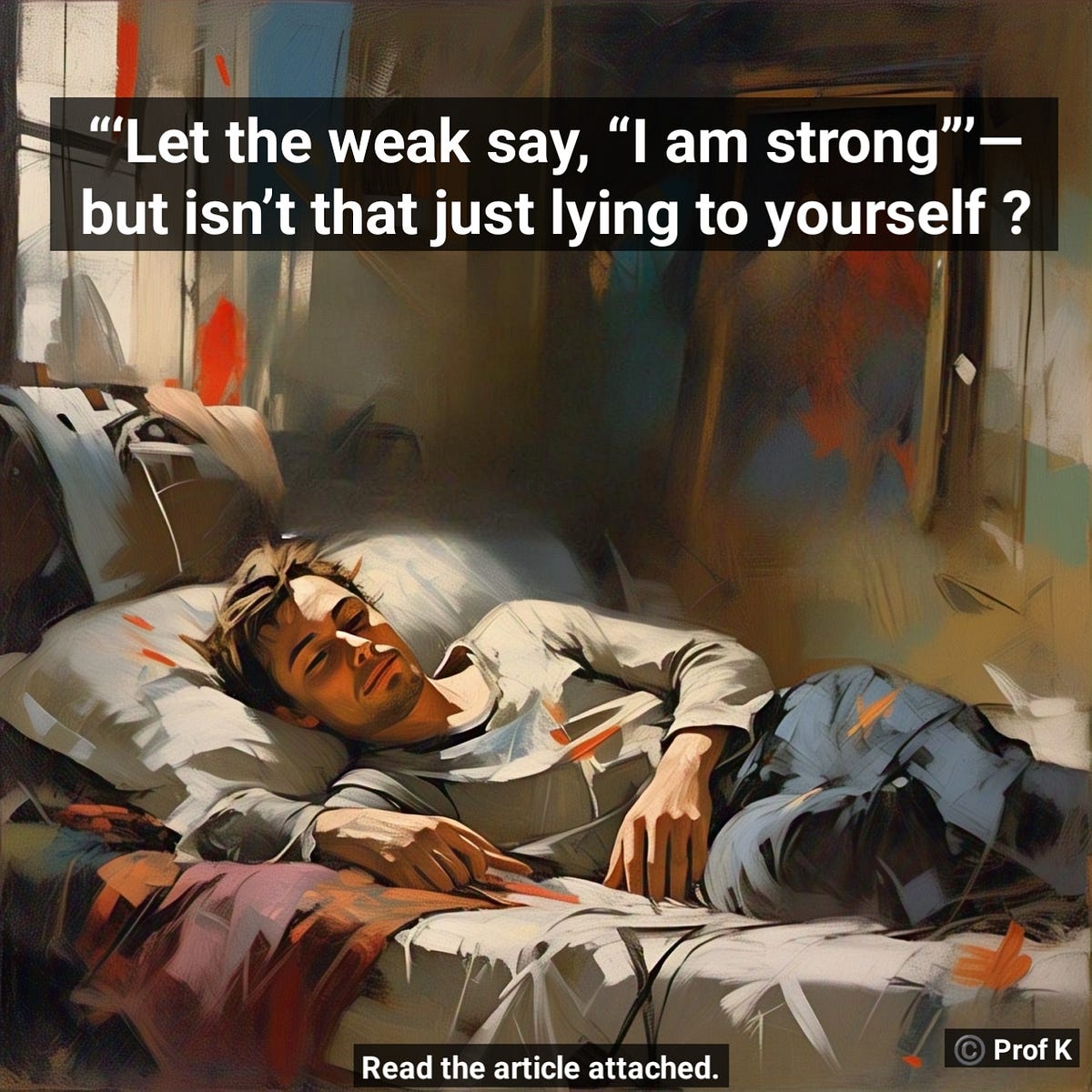 Let the weak say, “I am strong”’—but isn’t that just lying to yourself ...