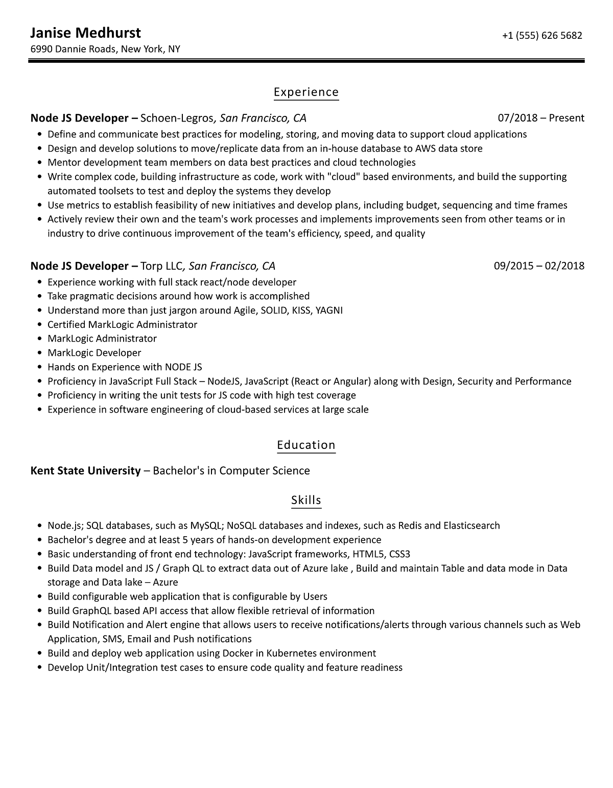Top Resume points of Node.js Developer | by Affine Cipher | Medium