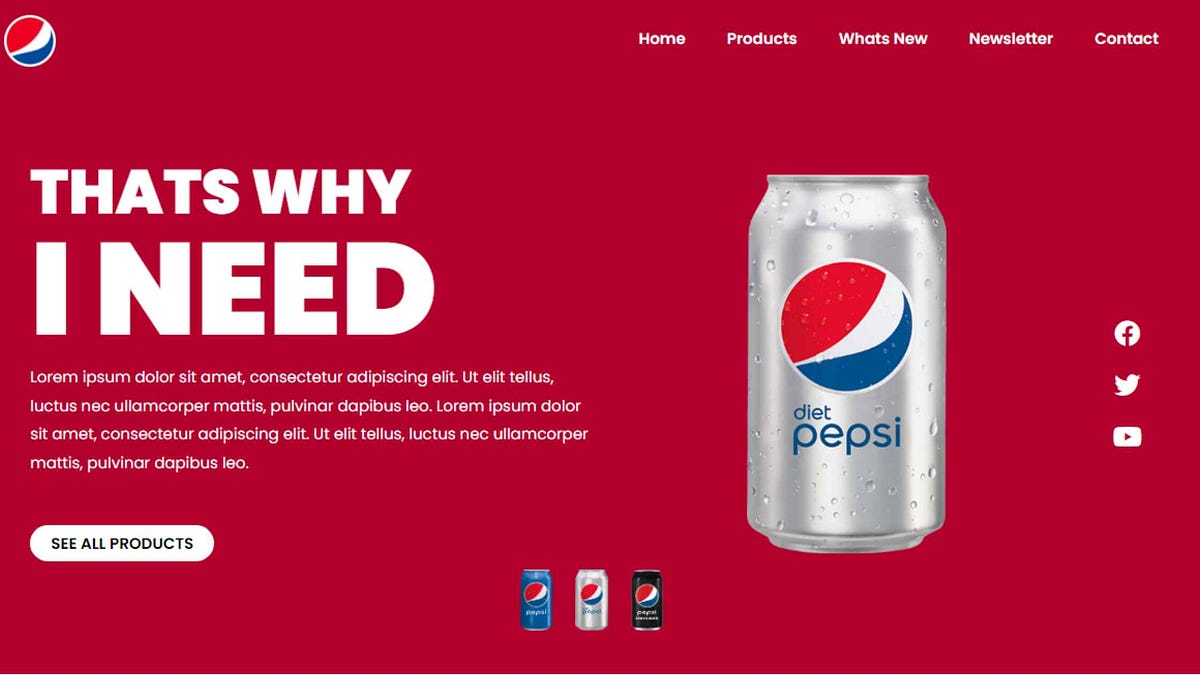 How To Design Pepsi Elementor Landing Page - Mohammad Omayer - Medium