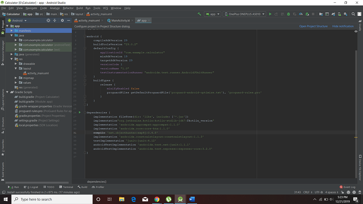 Android App: Basic Calculator App using Kotlin(Evaluation Builder) | by Rishabgoswami | Medium