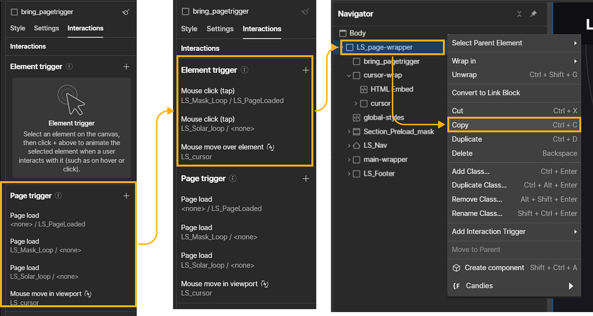 Webflow 筆記 -複製 Page Interaction 到其它網站的技巧 | by Getter Chen | Medium