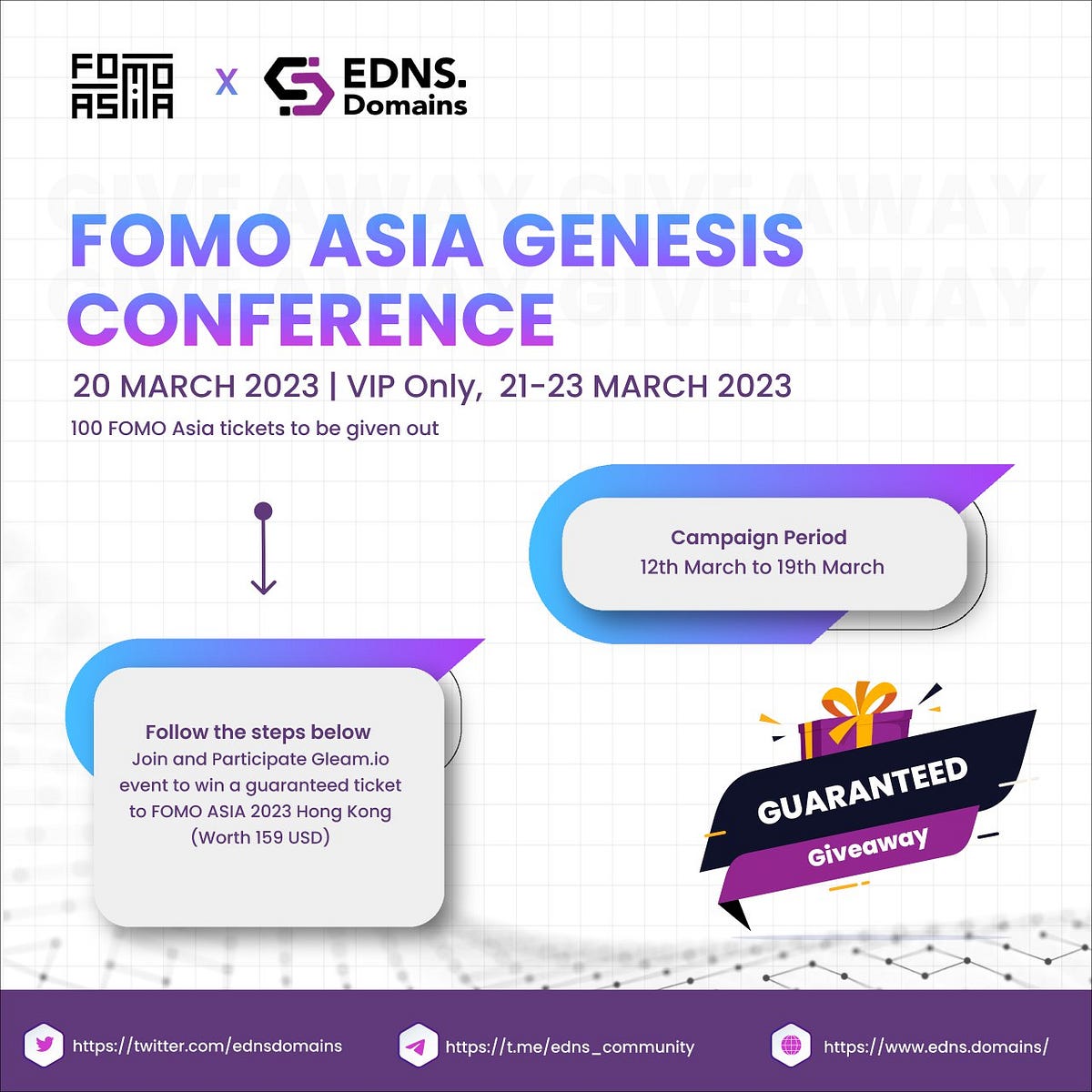 FOMO ASIA GENESIS conference Ticket Campaign by EDNS Domains | by ...
