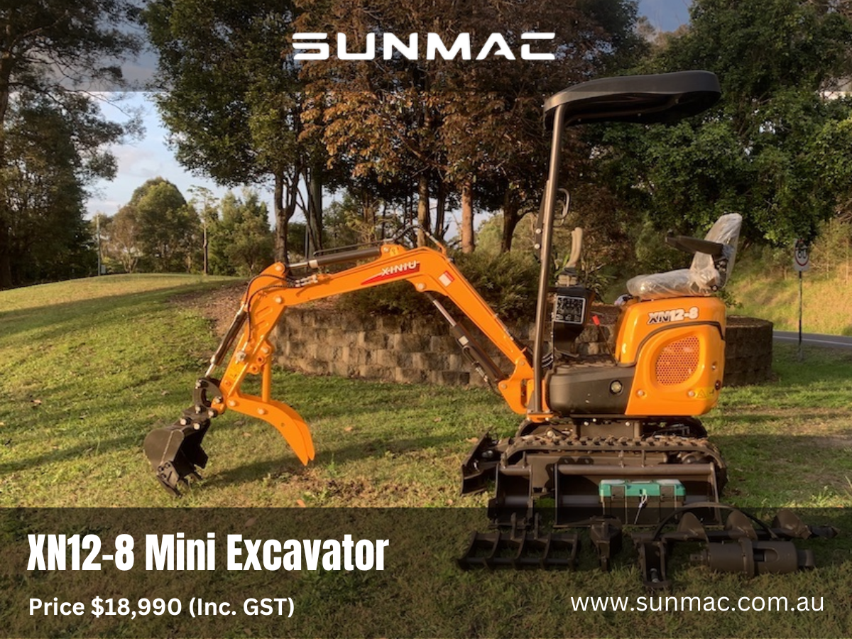 Buy XN12–8 Mini Excavator — Sunmac - Sunmac - Sunshine Coast Machinery ...