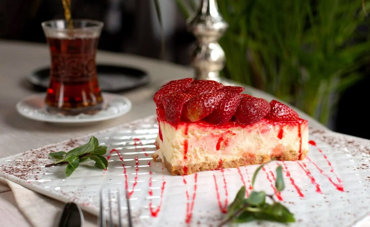 Strawberry Cheesecake with Strawberry Syrup - dearJulius.com - Medium