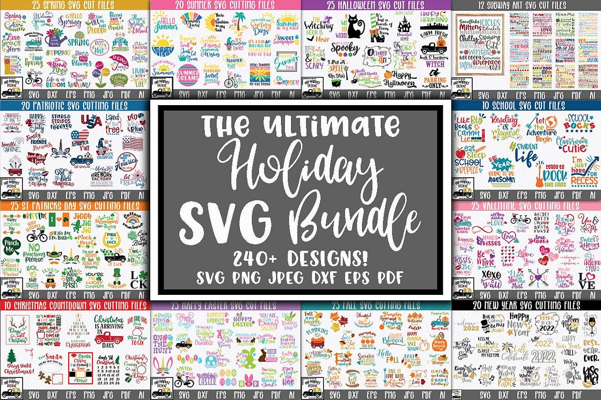 The Ultimate Holiday SVG Bundle with over 240 Designs — 12 Different ...