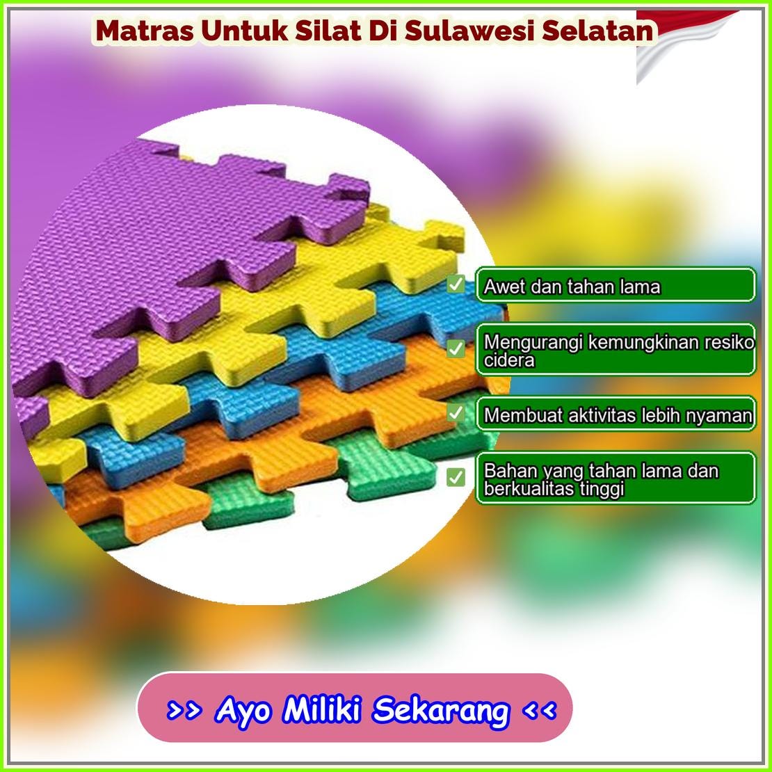 Matras Untuk Silat Di Sulawesi Selatan - Matras Puzzle Tebal - Medium