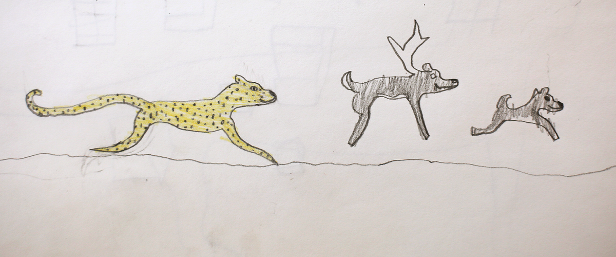 Cheetah Chasing Gazelle Drawing