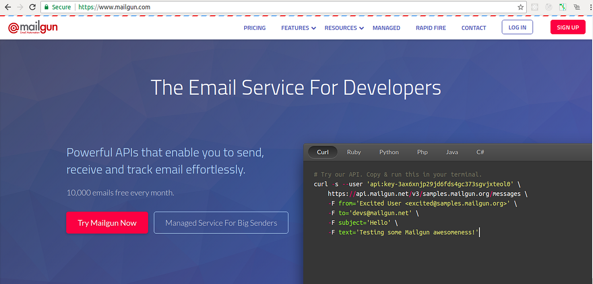 Send email from your Node.js application by using MailGun API services ...