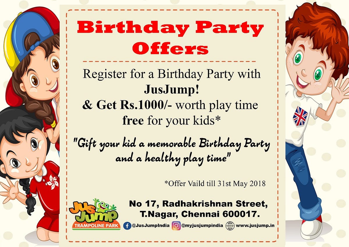 Best Birthday Party Place For Kids In Chennai | JusJump Trampoline Park ...