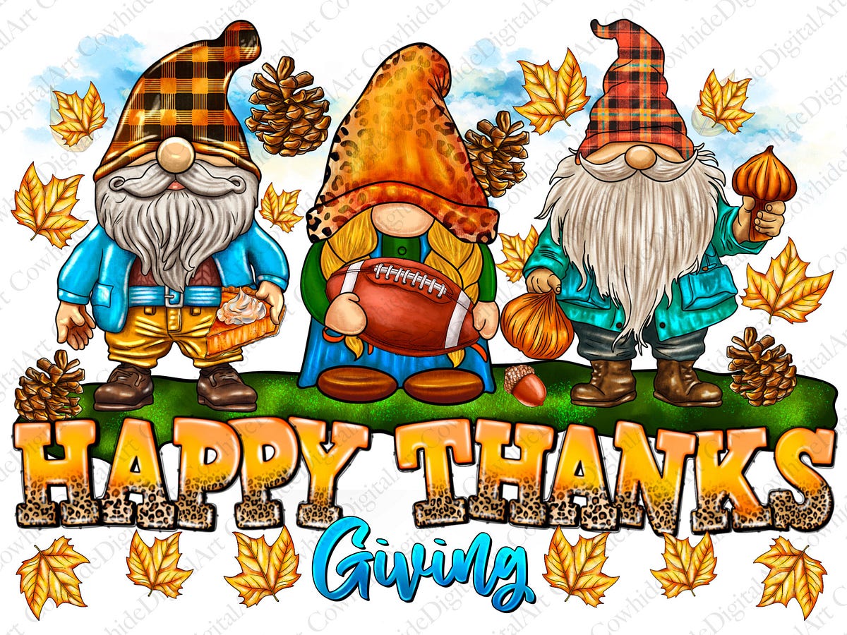 Happy Thanksgiving gnomes png sublimation design download, Thanksgiving ...