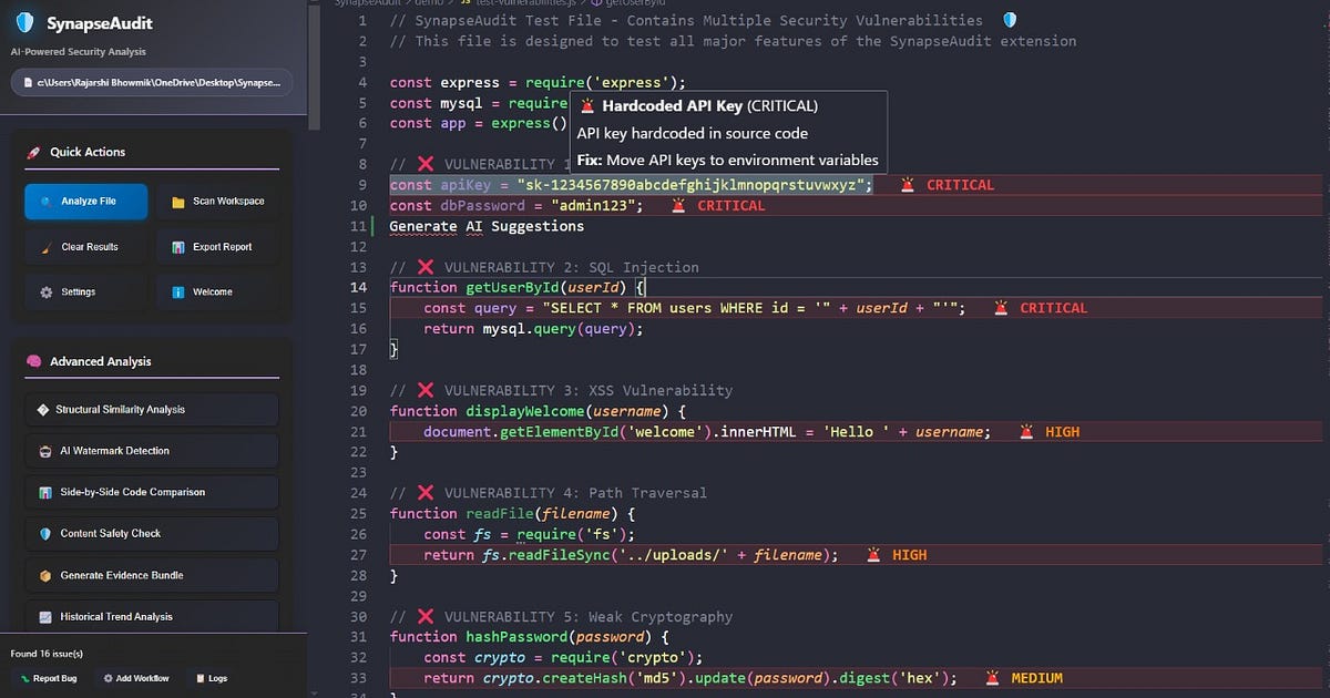SynapseAudit: Your AI-Powered Security Sidekick That Never Sleeps (Or Spills Secrets) | by ...