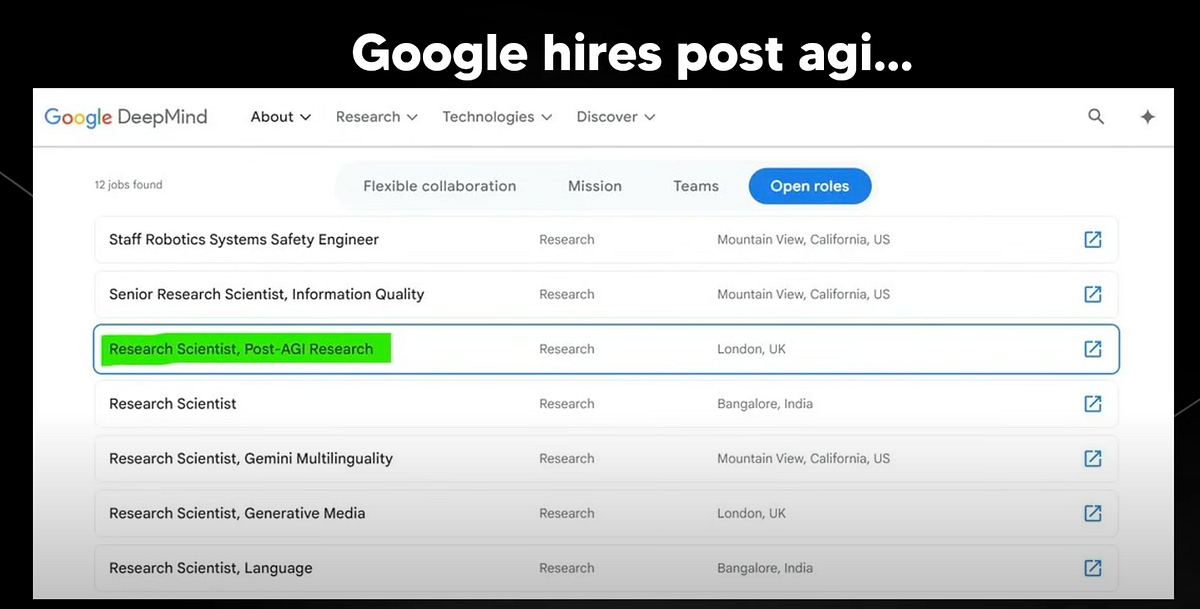 Google’s Post-AGI Job Listing Changes Everything | by Julio Pessan | Medium