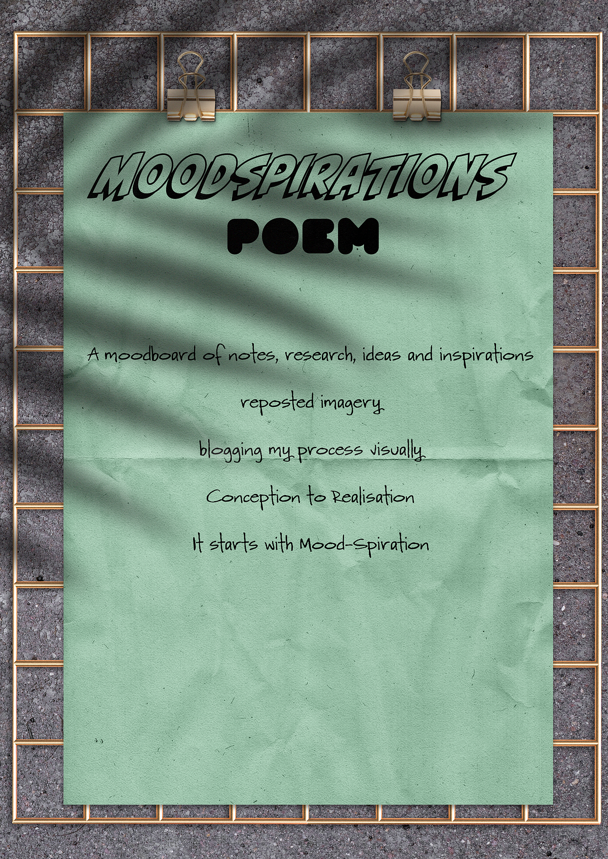 Moodspirations Poem. A mood-board of notes, research ideas… | by Callum ...