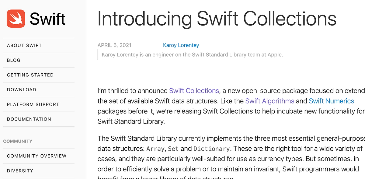 Apple 官方的 Swift Collections 套件. 開發 iOS App 時，我們時常使用 Array，Set &… | by 彼得潘的 iOS App Neverland ...