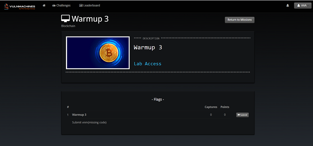Warm-up Task 3 Blockchain vulnmachines walkthrough | by Vulnmachines ...