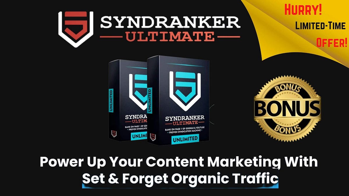 SyndRanker Ultimate Review — Generate FREE traffic WITHOUT hours of ...