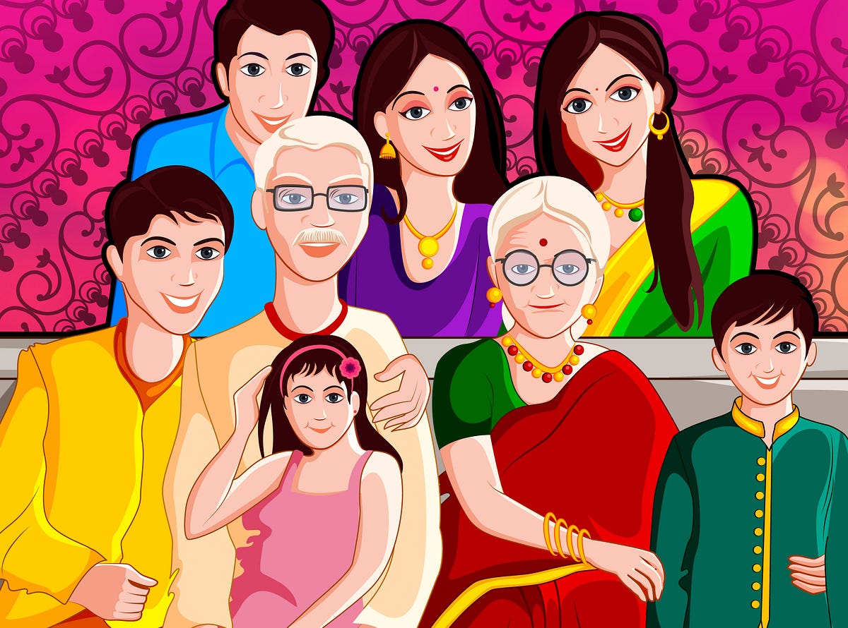 Traditional Indian Family Clipart