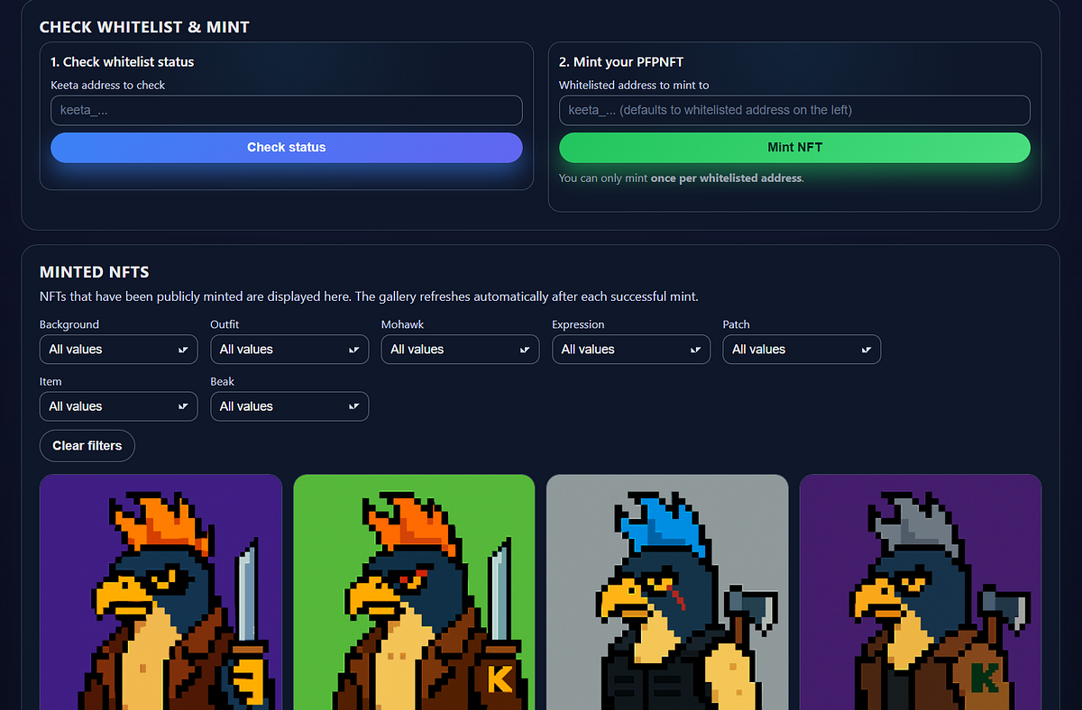 A Simple Convention for Collectible NFTs on Keeta | by Peregrine Falcon ...
