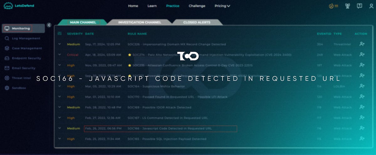Letsdefend Soc Walkthrough Soc166 — Javascript Code Detected In