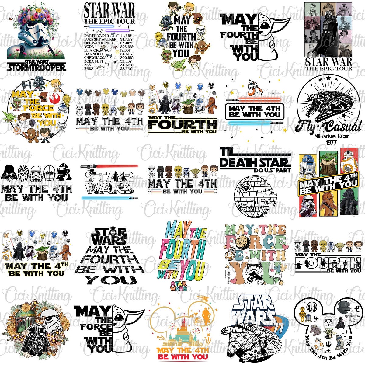 Bundle May The 4th Be With You Png, Light Saber Png, Cartoon 4th Be ...