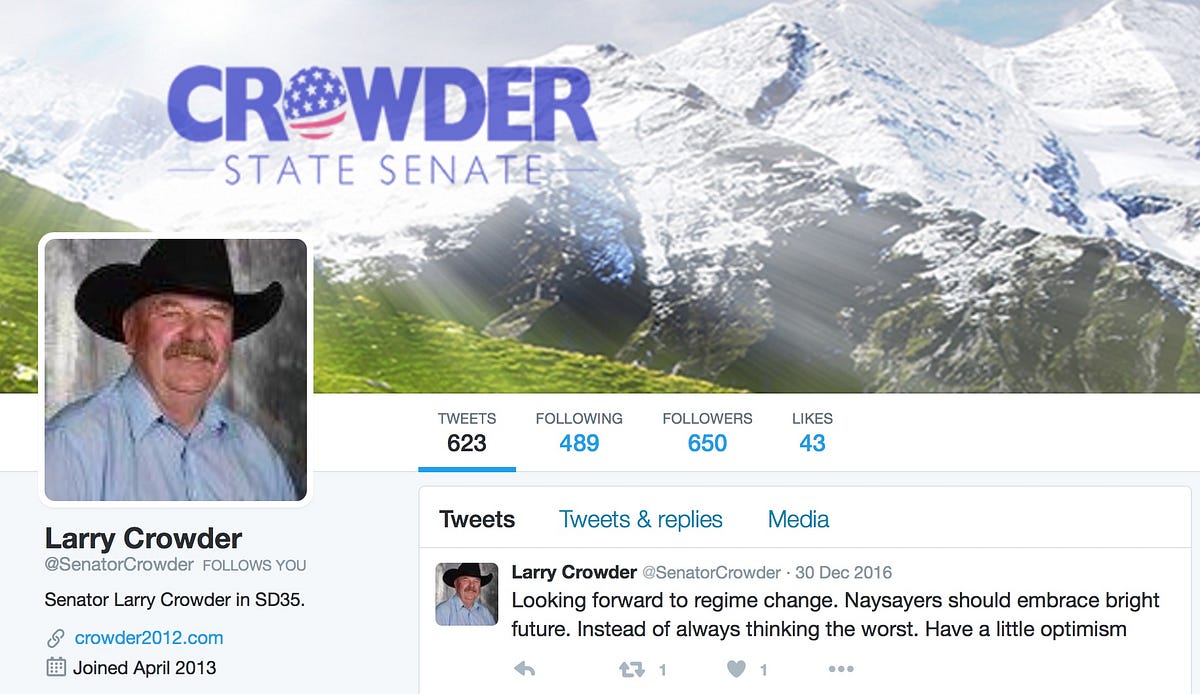 Sen. Crowder: Ready for presidential ‘regime’ change | by Kara Mason ...