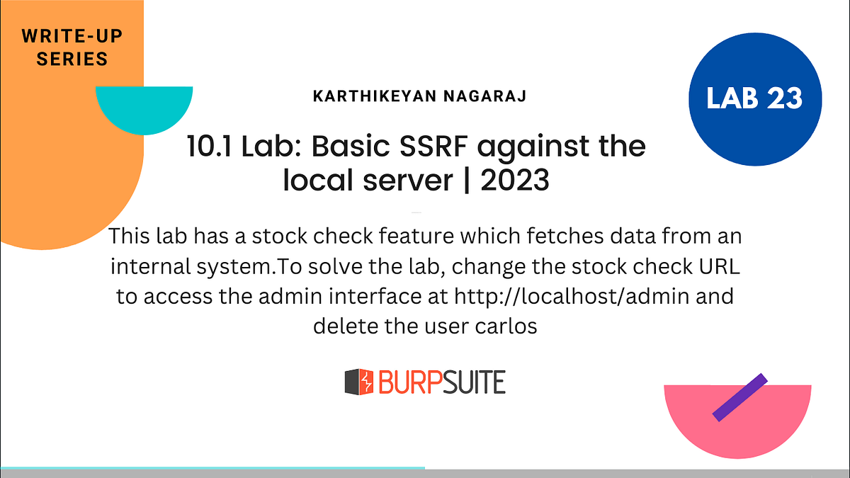 10.1 Lab: Basic SSRF against the local server | 2023 | by Karthikeyan Nagaraj | Infosec Matrix ...