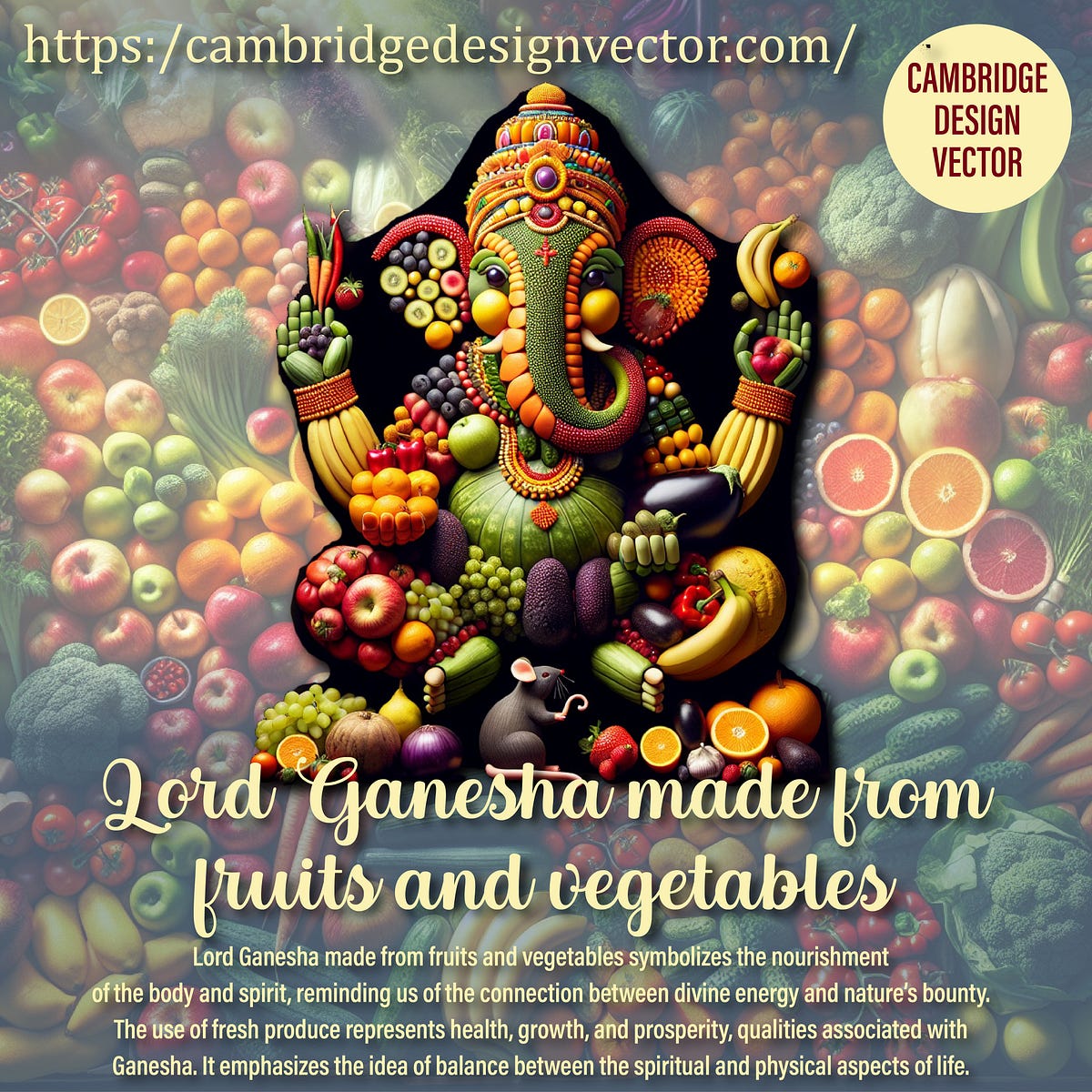 Lord Ganesha made from fruits and vegetables | by Cambridgedesignvector ...