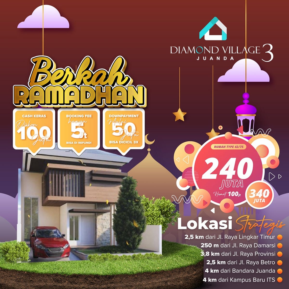 +6281323086472, Promo Ramadan Rumah Murah DVJ 3 - Rumah Sidoarjo - Medium