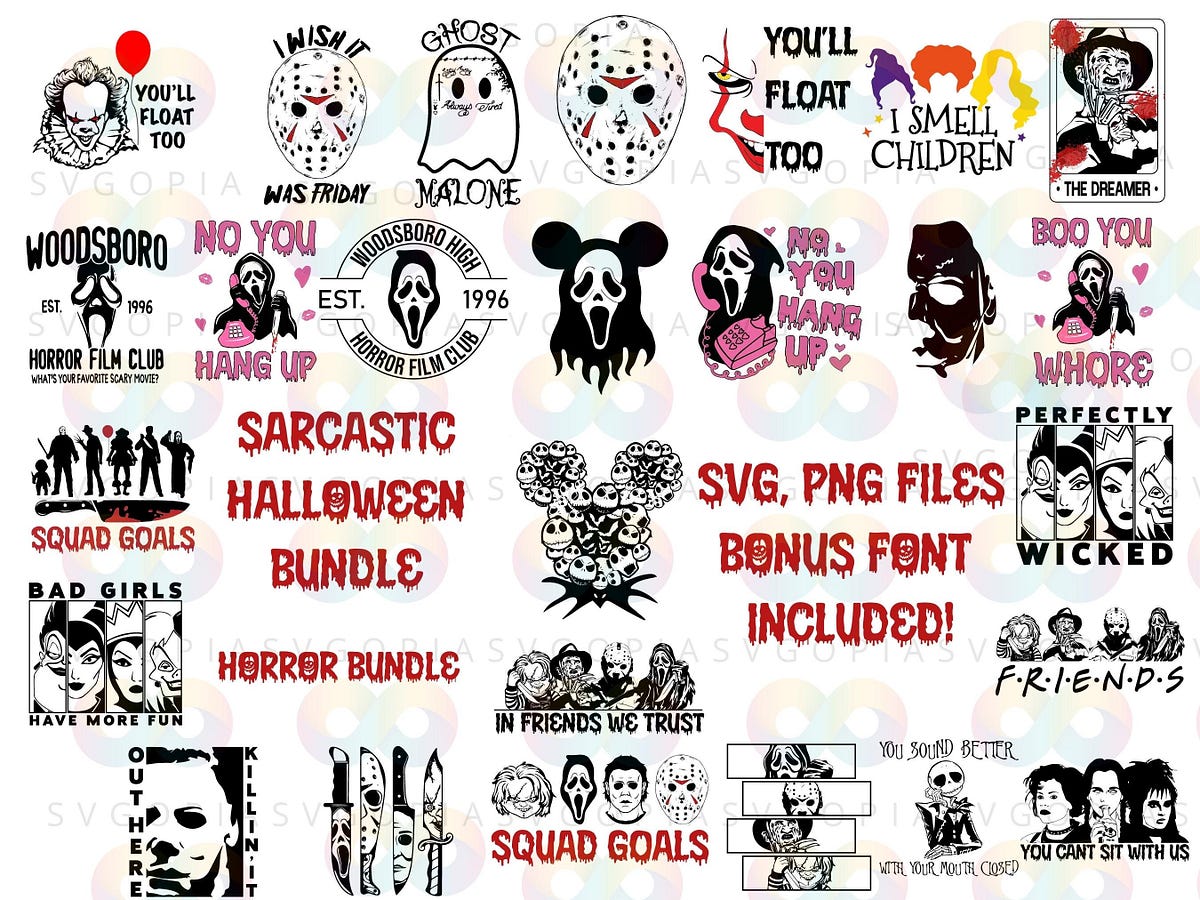 Horror Characters Svg Bundle Horror svg scream svg i smell children svg ...